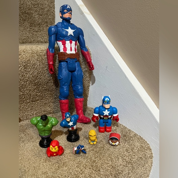 Marvel | Toys | Marvel Lot Of 8 Figures Captain America 2 Ironman Thing ...